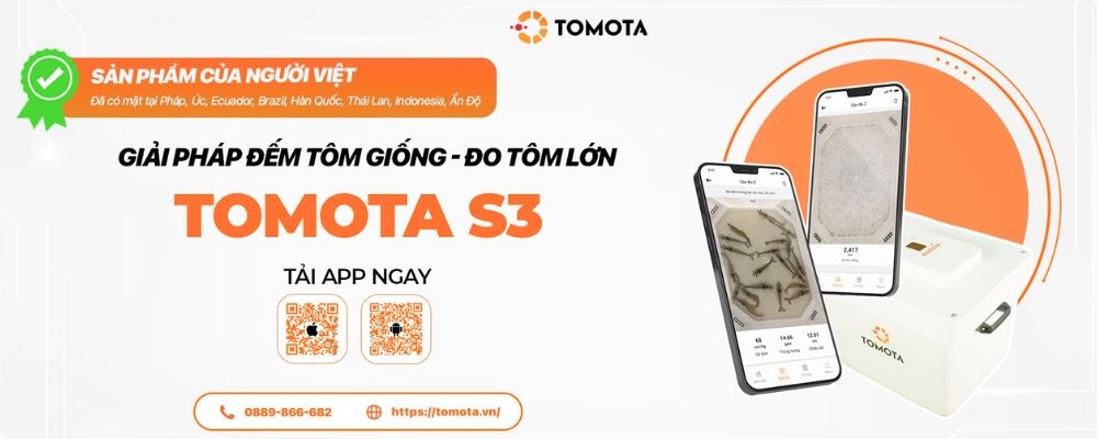Tomota S3 - Quản lý tốc độ tăng trưởng và giám sát sức khỏe tôm nuôi
